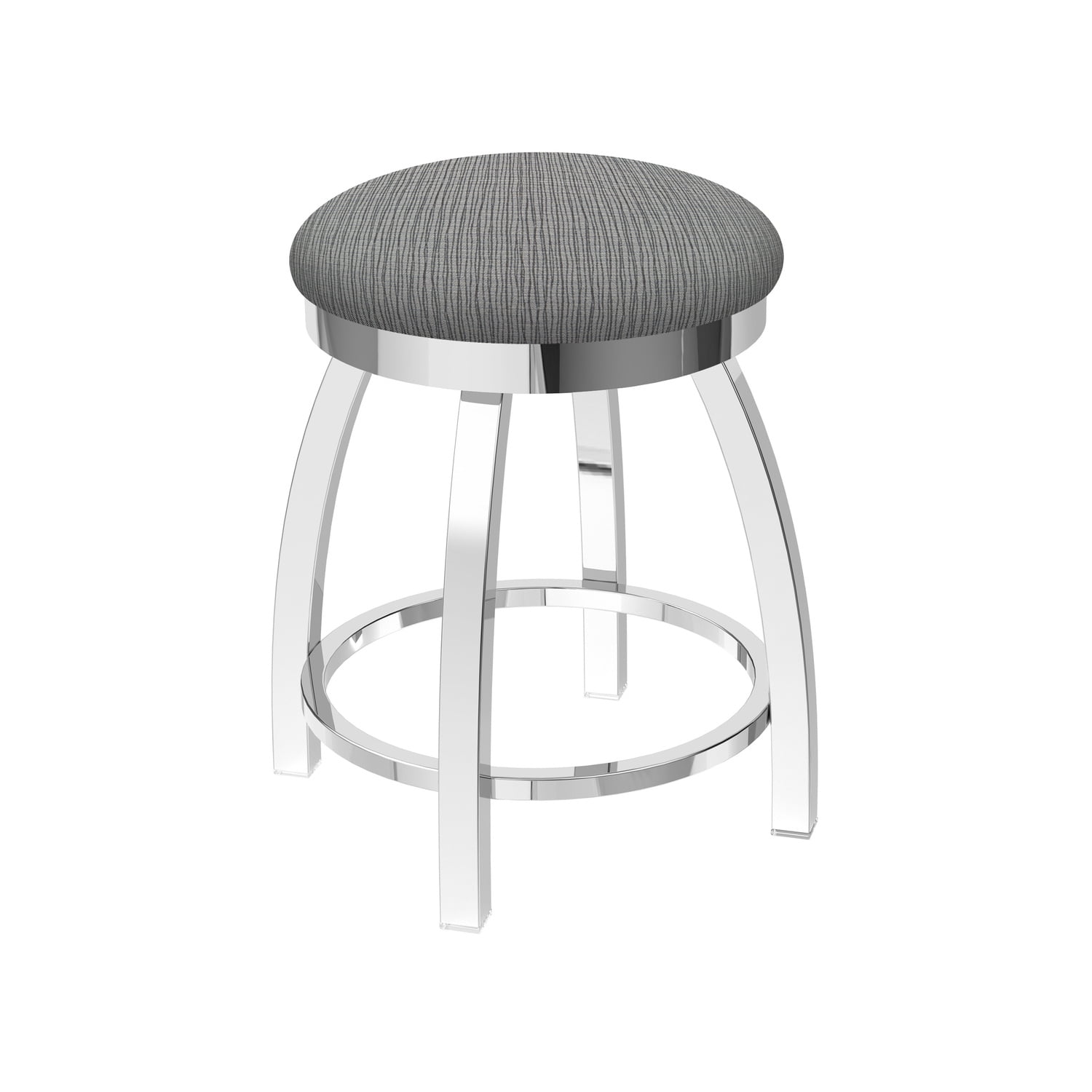802 Misha 18-inch Swivel Vanity Stool with Chrome Finish and Graph ...
