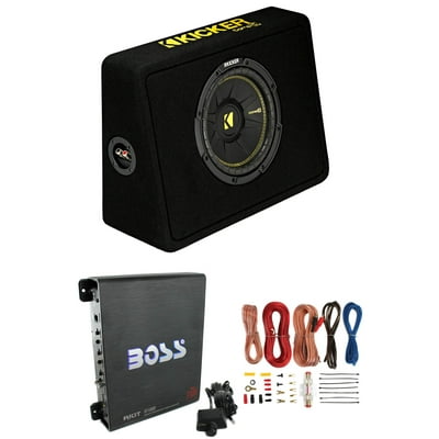 Buy Kicker 44TCWC102 10 600W Subwoofer Box Boss R1100M 1100W Amp Amp ...