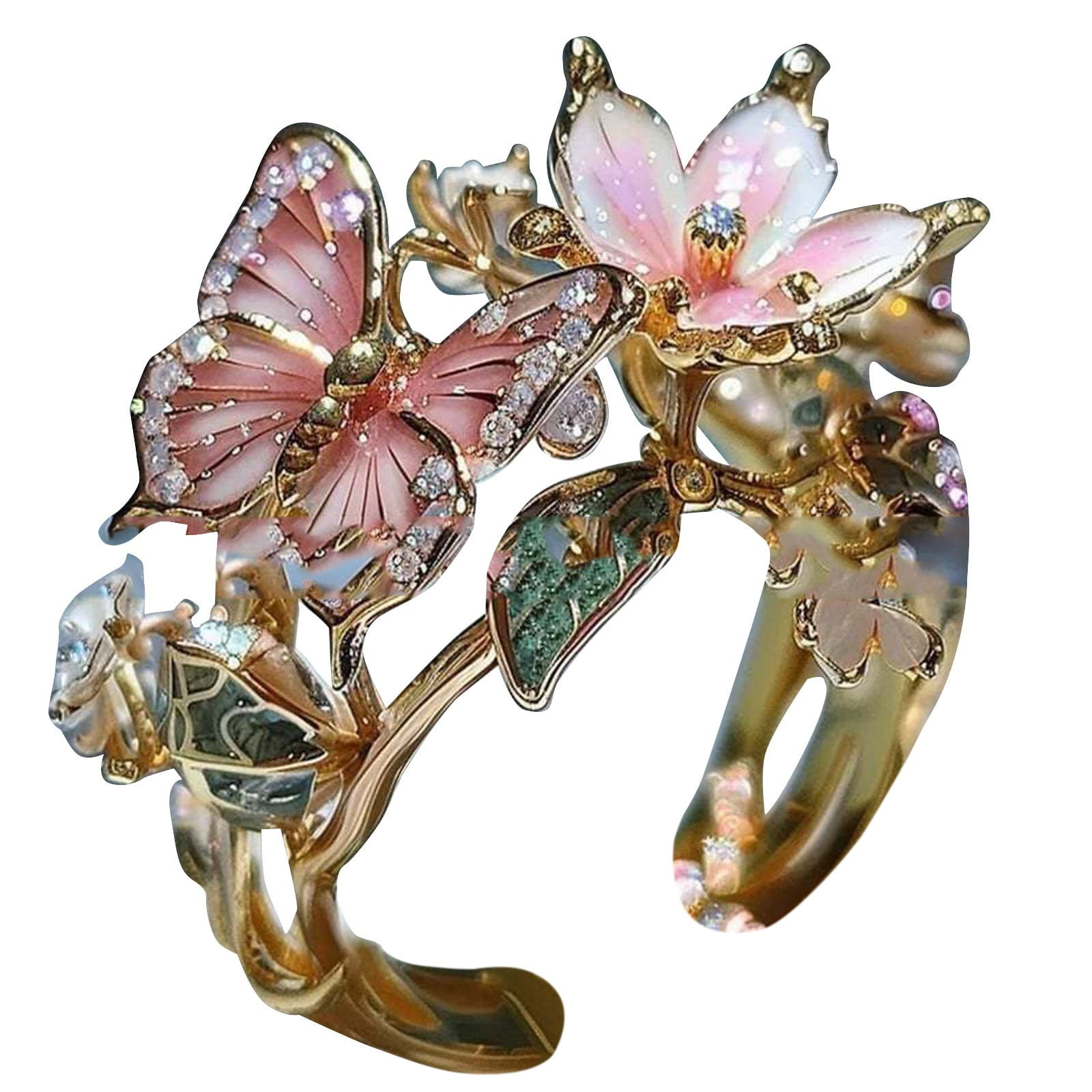 Click here for Lyrene Butterfly Language Butterfly Open Ring Desi... prices