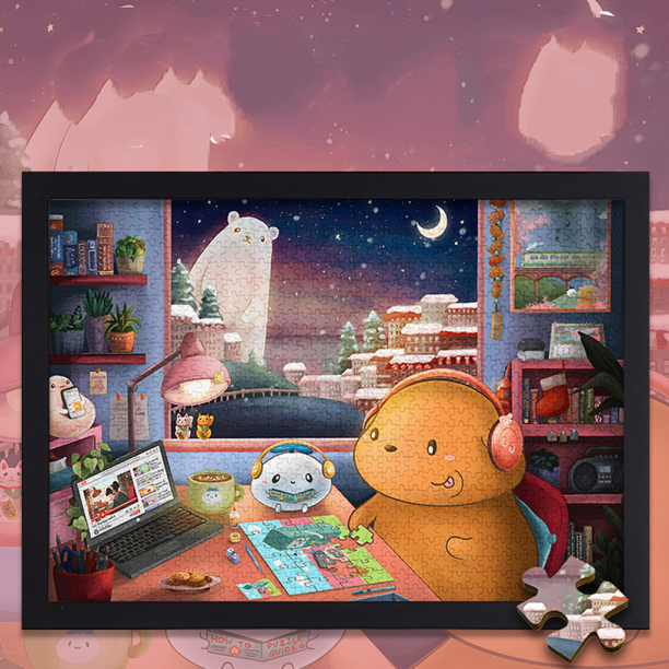 Puzzle Wooden Cute Tuanzi Cartoon Small Animal 500 Pieces Ins Adult ...