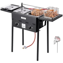 VEVOR Outdoor Propane Deep Fryer, Dual-Tank 16QTx2 Large Capacity ...