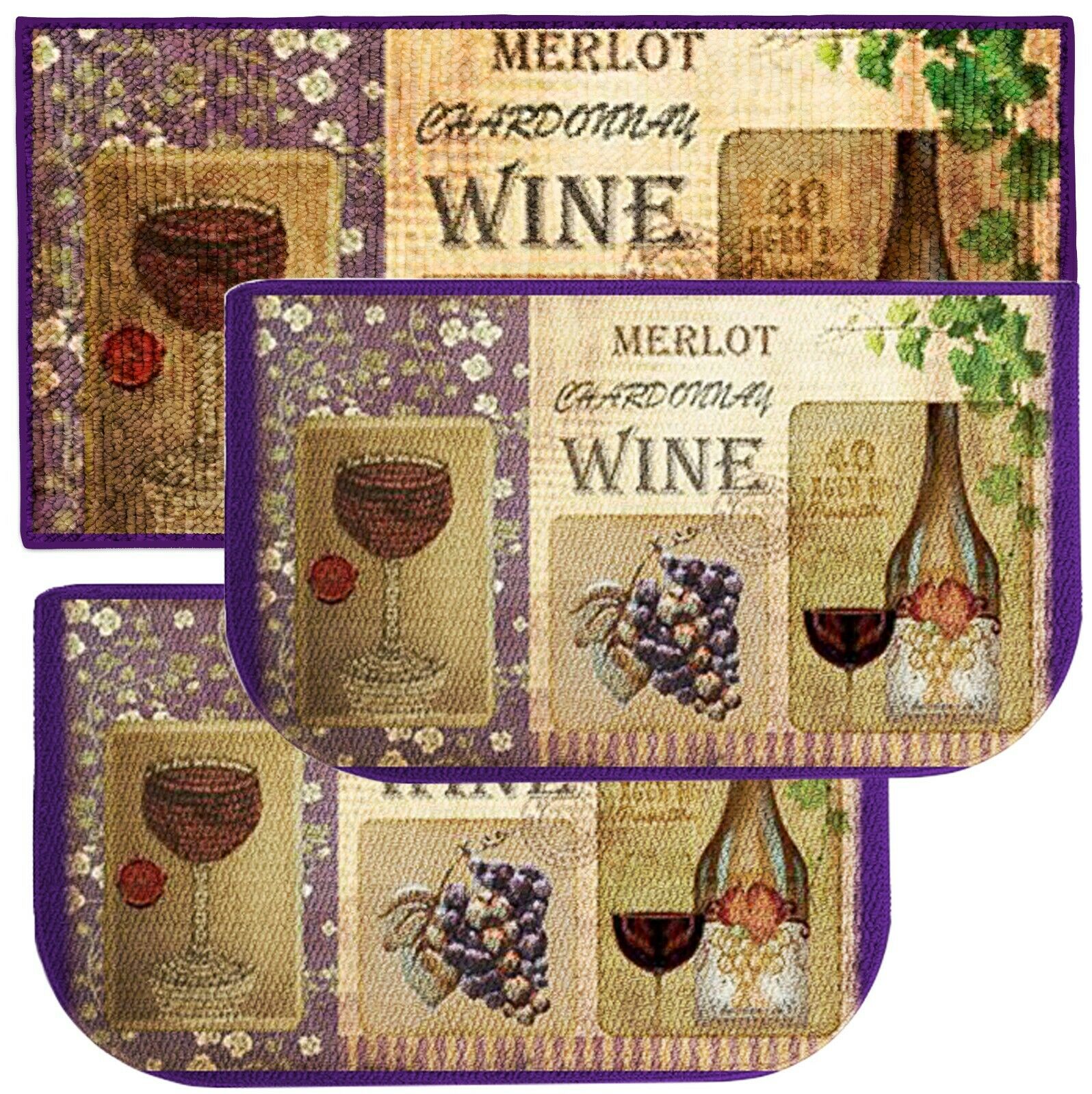 Kashi Home Kitchen Rug, Area Rug, Mat, Beautiful Print Non-Skid Latex ...