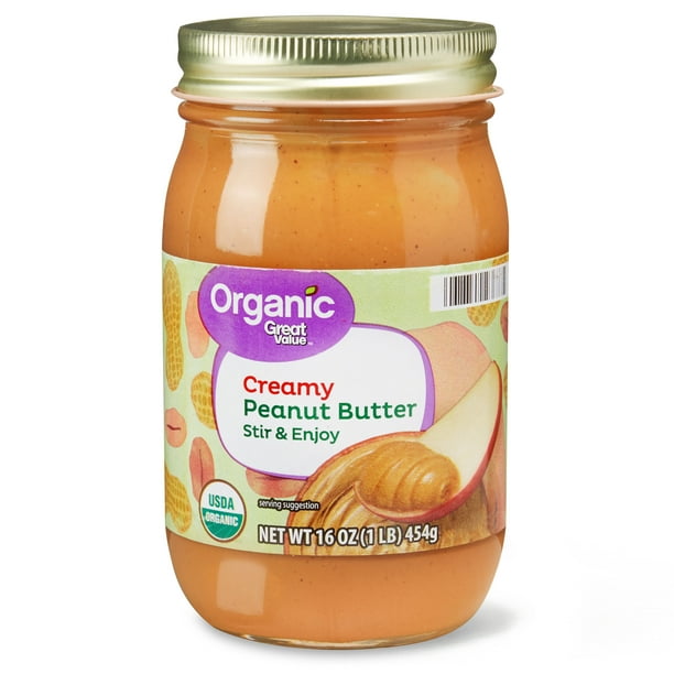 Great Value Organic Creamy Stir Peanut Butter, 16 oz - Walmart.com