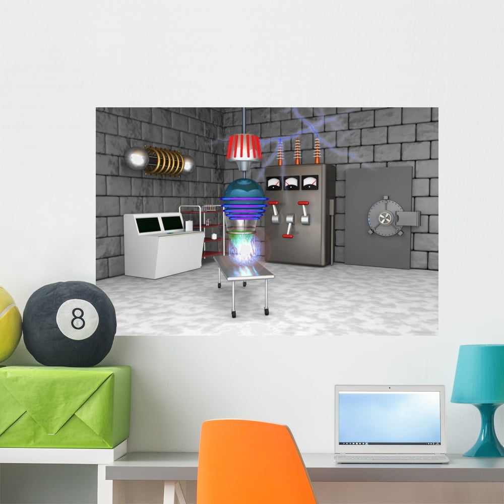 Mad Science Lab Wall Mural by Wallmonkeys Peel and Stick Graphic (36 in ...