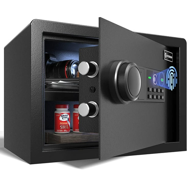 XDeer Biometric Safe Box, 0.78 Cubic Quick-Access Security Safe Box ...