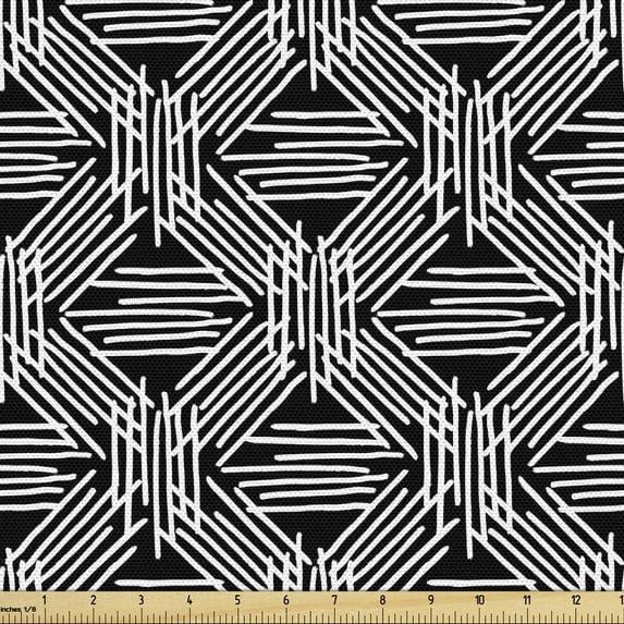 Abstract Fabric by the Yard, Modern Brush Stokes Pattern Messy Lines ...