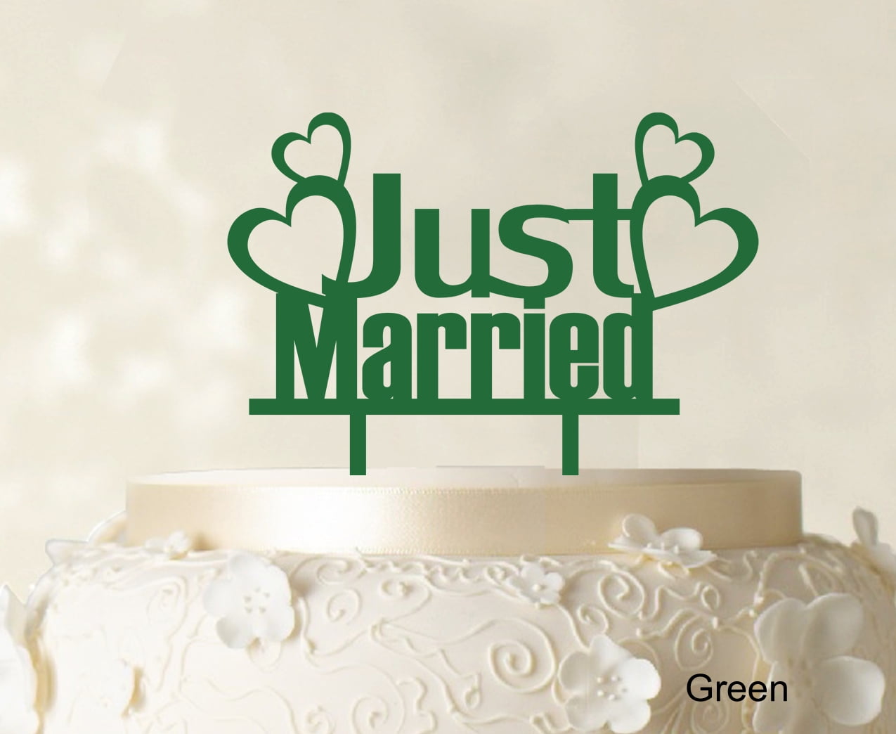 "Couple Wedding Cake Topper Personalized Green Cake Topper Color Option ...