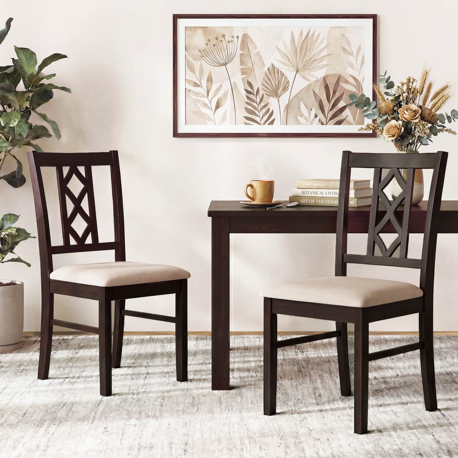 Click here for Costway Dining Chairs Set Of 2 With Hollowed Backr... prices