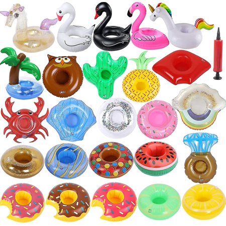 Inflatable Drink Holder, 25 Pack Pool Drink Floats Inflatable Cup ...