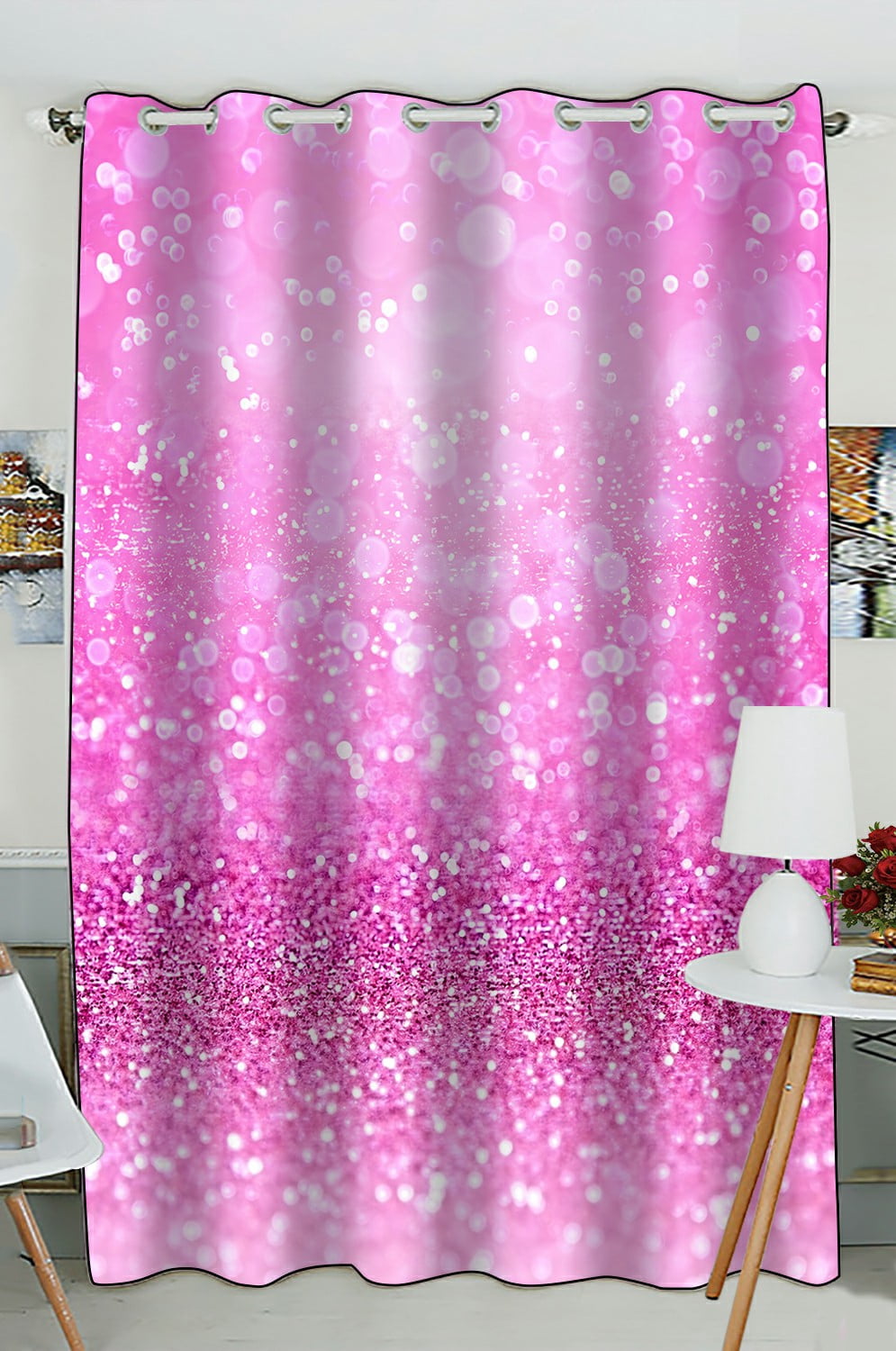 ECZJNT Pink Glitter Confetti Sparkle Girl Princess Happy Birthday Party ...