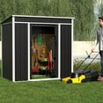 Aobabo Metal Outdoor Storage Shed, 6.3x4.1 FT Steel Utility Tool Shed ...