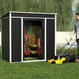 Aobabo Metal Outdoor Storage Shed, 6.3x4.1 FT Steel Utility Tool Shed ...
