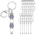 12 Pcs Beadable Keychain Bars for Beads Blank Metal Beaded Keychain ...