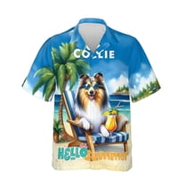Collie Hello Summer Beach Theme with Sunglasses and Tropical Cocktail ...