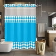 Blue Diamonds Plaid No Hook Shower Curtain with Snap in Liner ...