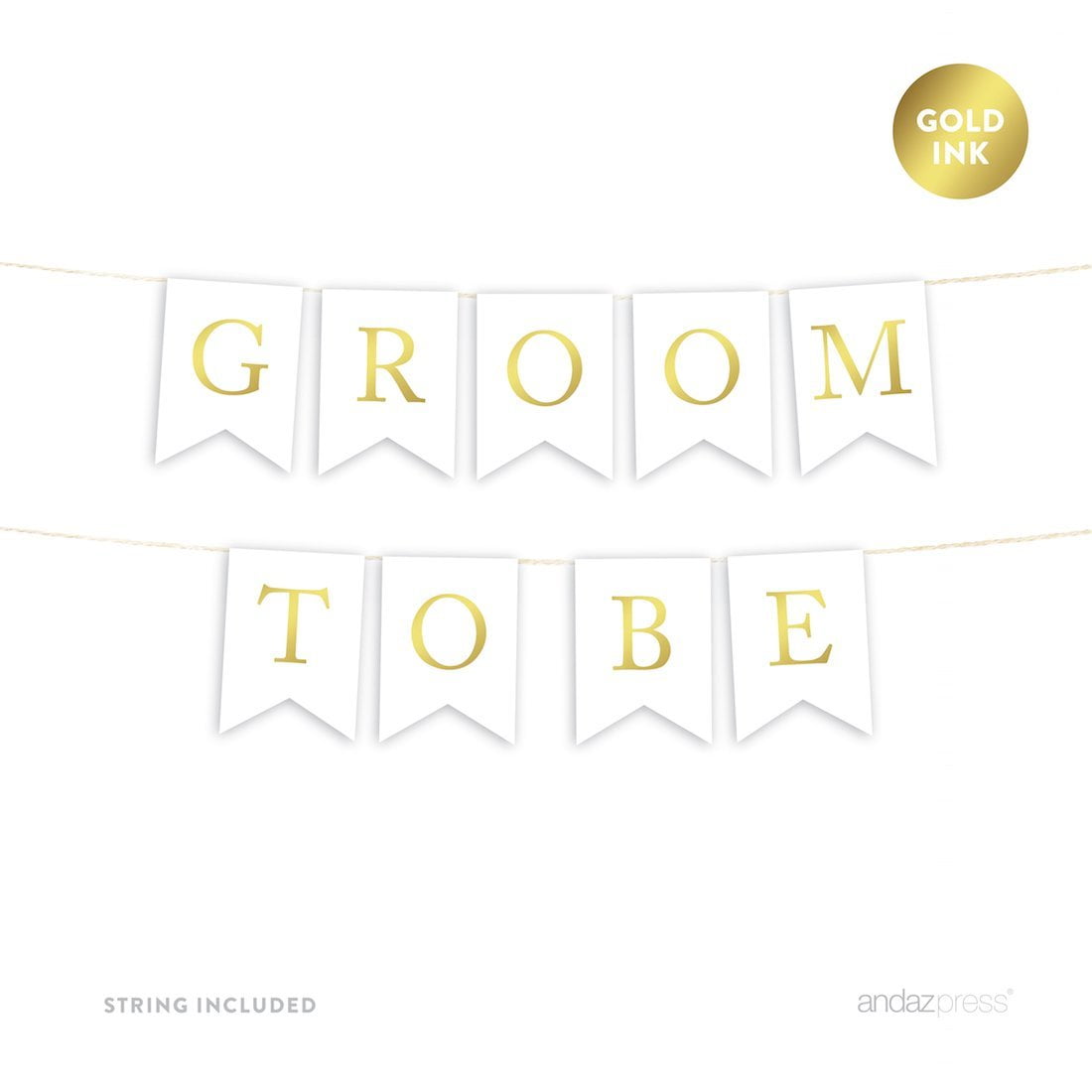 Groom To Be Gold Ink Wedding Pennant Party Banner - Walmart.com