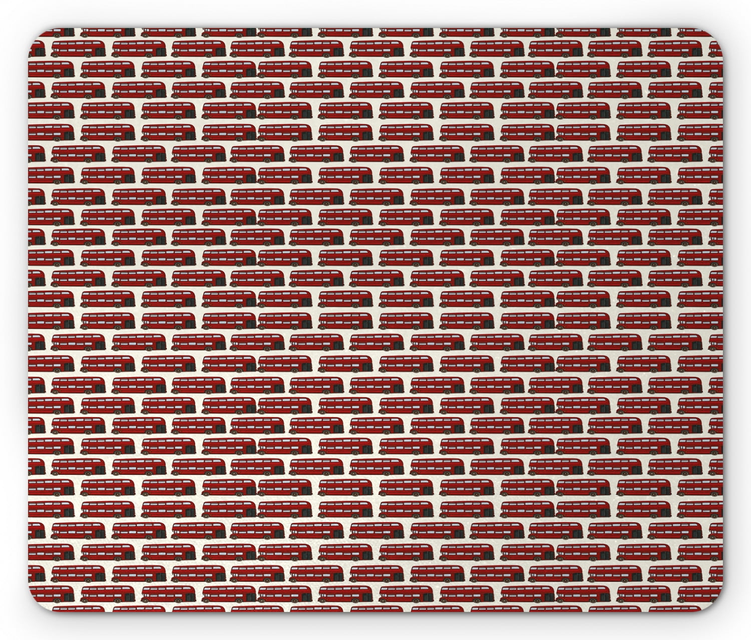 London Mouse Pad, Retro Cartoon Style Double Decker Bus Pattern UK ...