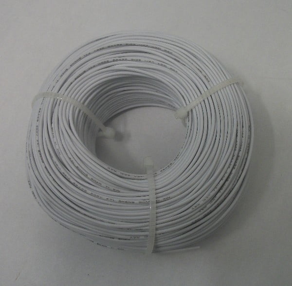 22 AWG tinned copper stranded hook up wire, 328 feet per White UL1007 ...