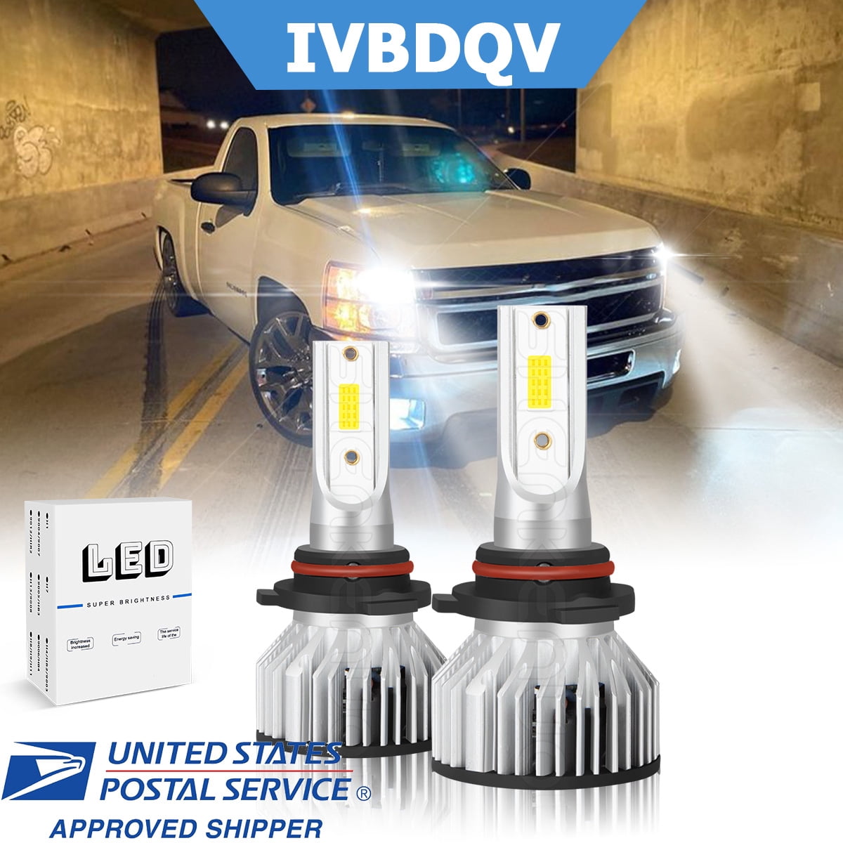 IVBDQV For Chevy Tahoe 1995-2020 LED Light Bulb,9005/HB3 Super Bright ...