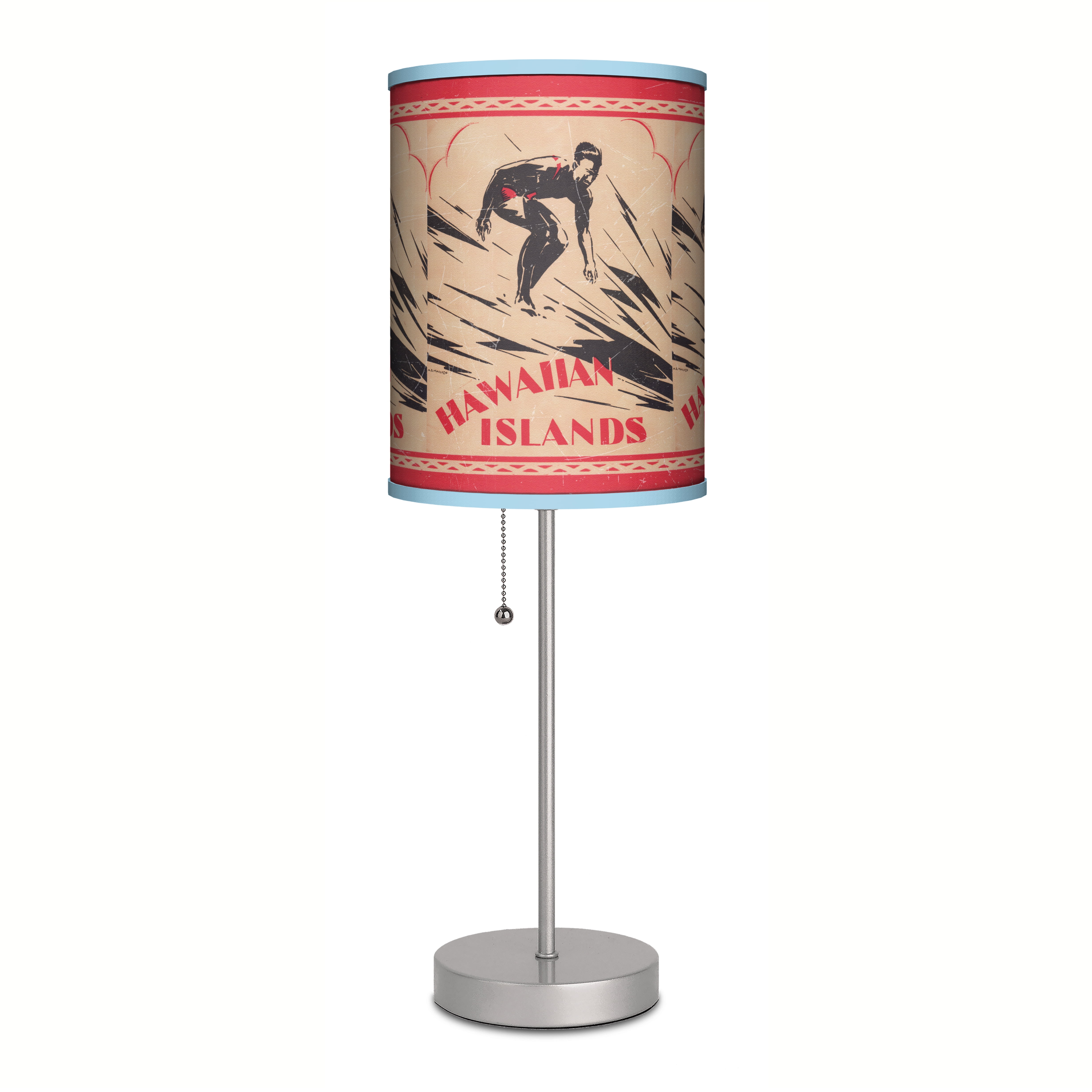 Lamp-In-A-Box Vintage Hawaii Surf Surfing Beach Sports Silver Table ...