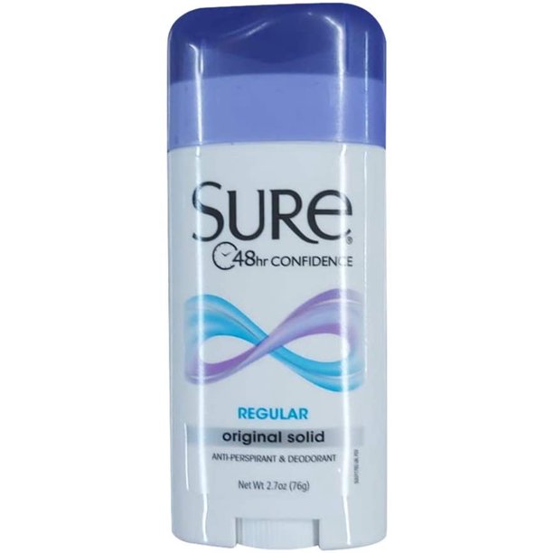 Sure Anti-Perspirant & Deodorant Original Solid, Regular, 2.7 oz, 12 ...