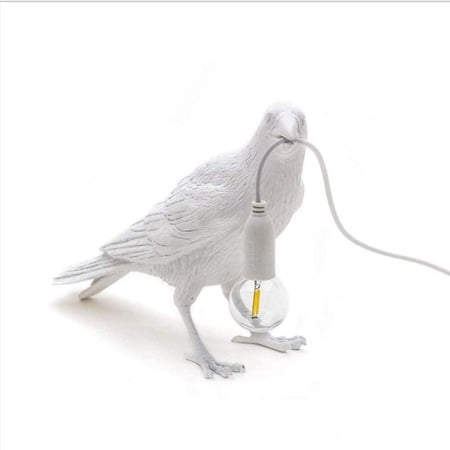 SAYDY Modern Bird Design Desk Light White Crow Table Lamp with A 4w LED ...