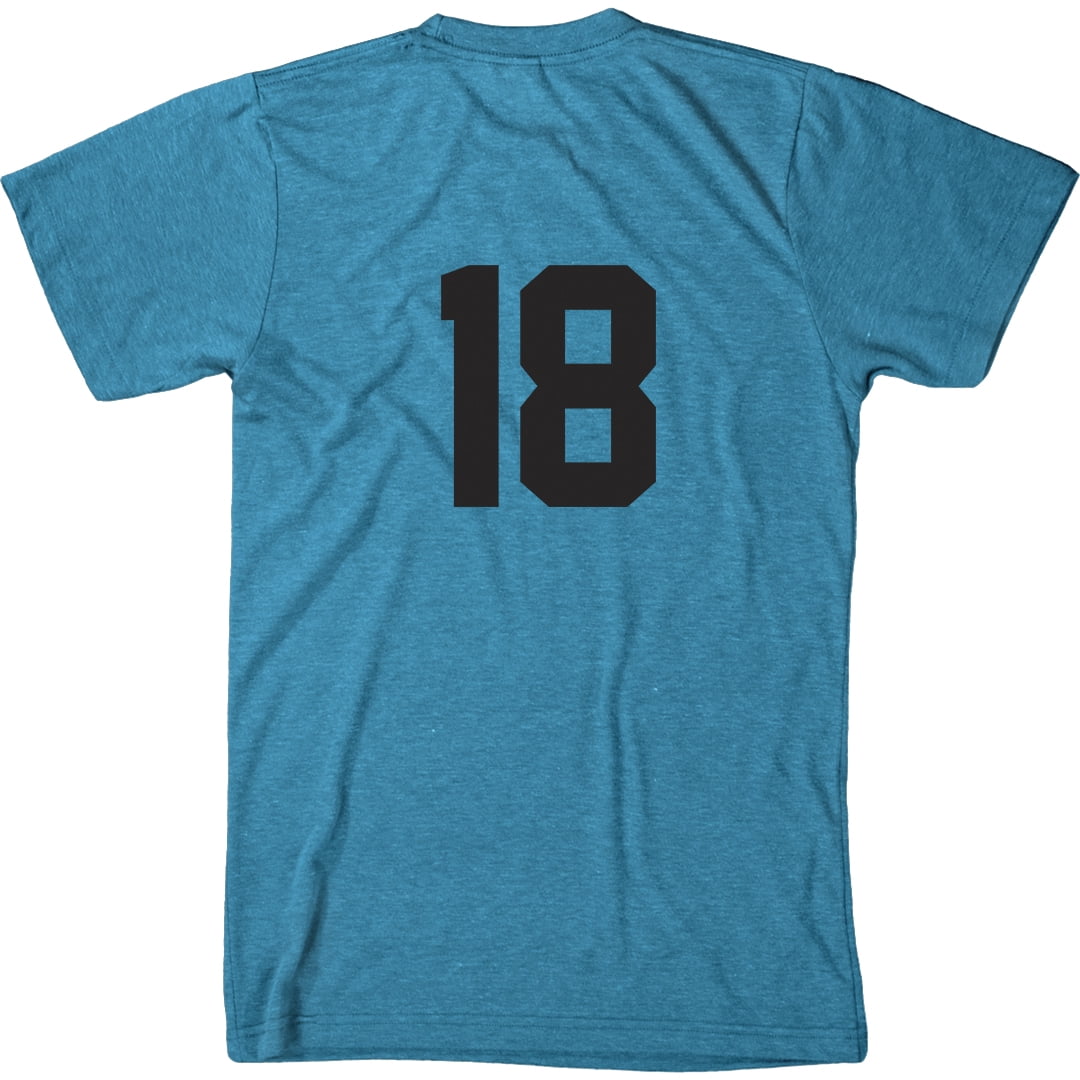 Standard Black Jersey Number 18 Men's Modern Fit T-Shirt - Walmart.com