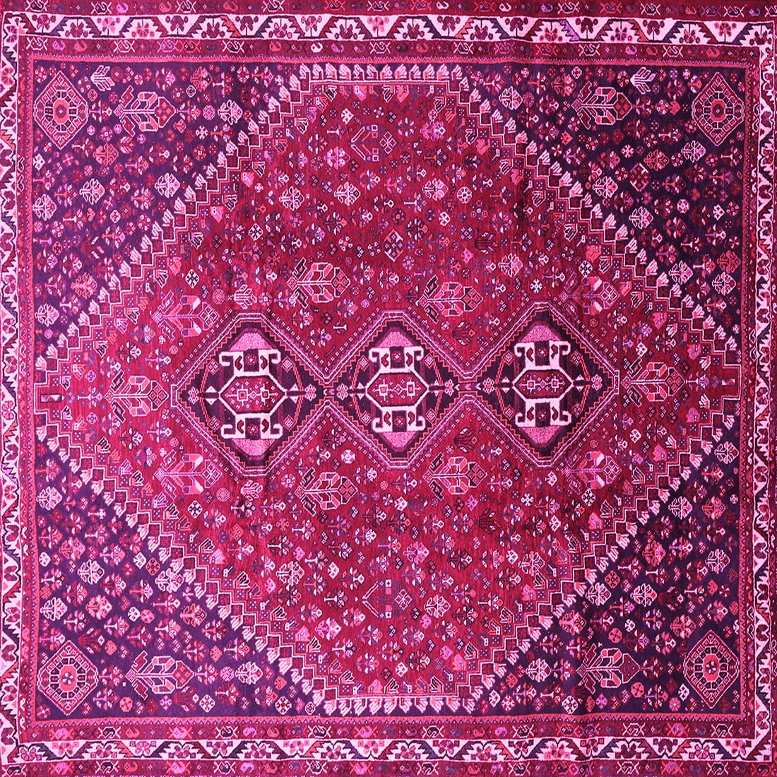 Ahgly Company Indoor Square Persian Pink Traditional Area Rugs, 6 ...