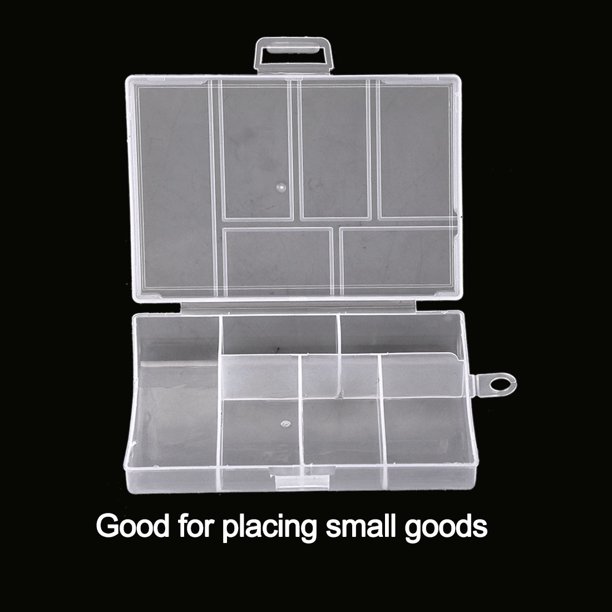 Plastic Grid Storage Box 6 Grids Clear Storage Transparent Container ...