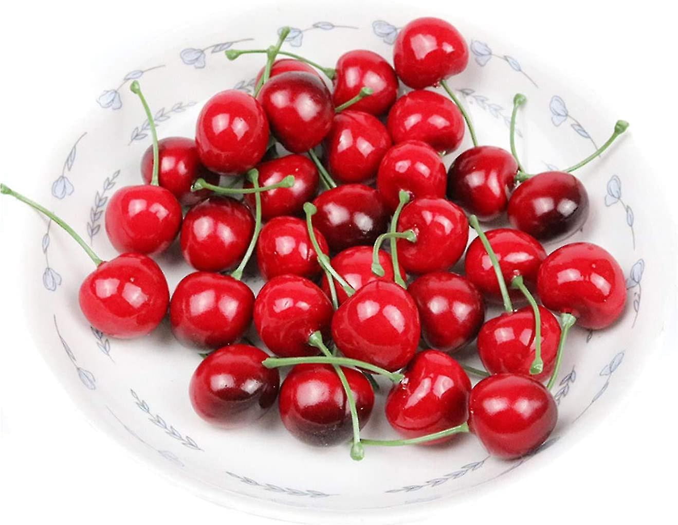 50 Uds regalo cereza falsa frutas artificiales modelo fruta florero ...
