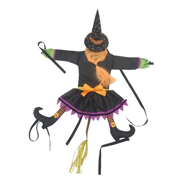 Crashing Witch into Tree Yard Halloween Crashed Witch Props Flying ...