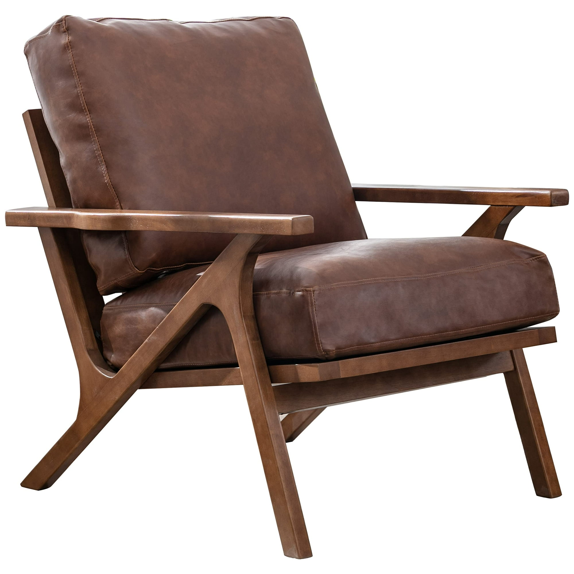 Click here for Chairus Leather Accent Chair Mid Century Modern Ar... prices