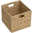eHemco Large Square Woven Hyacinth Wicker Pantry Storage Baskets with ...