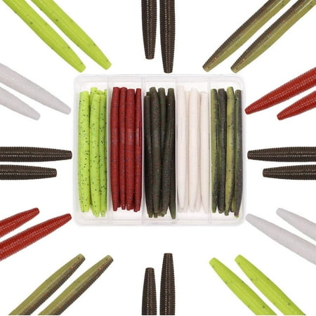Senko Worms Bass Fishing Lure Kit 30 pk Wacky Rig Worms Soft Plastic ...