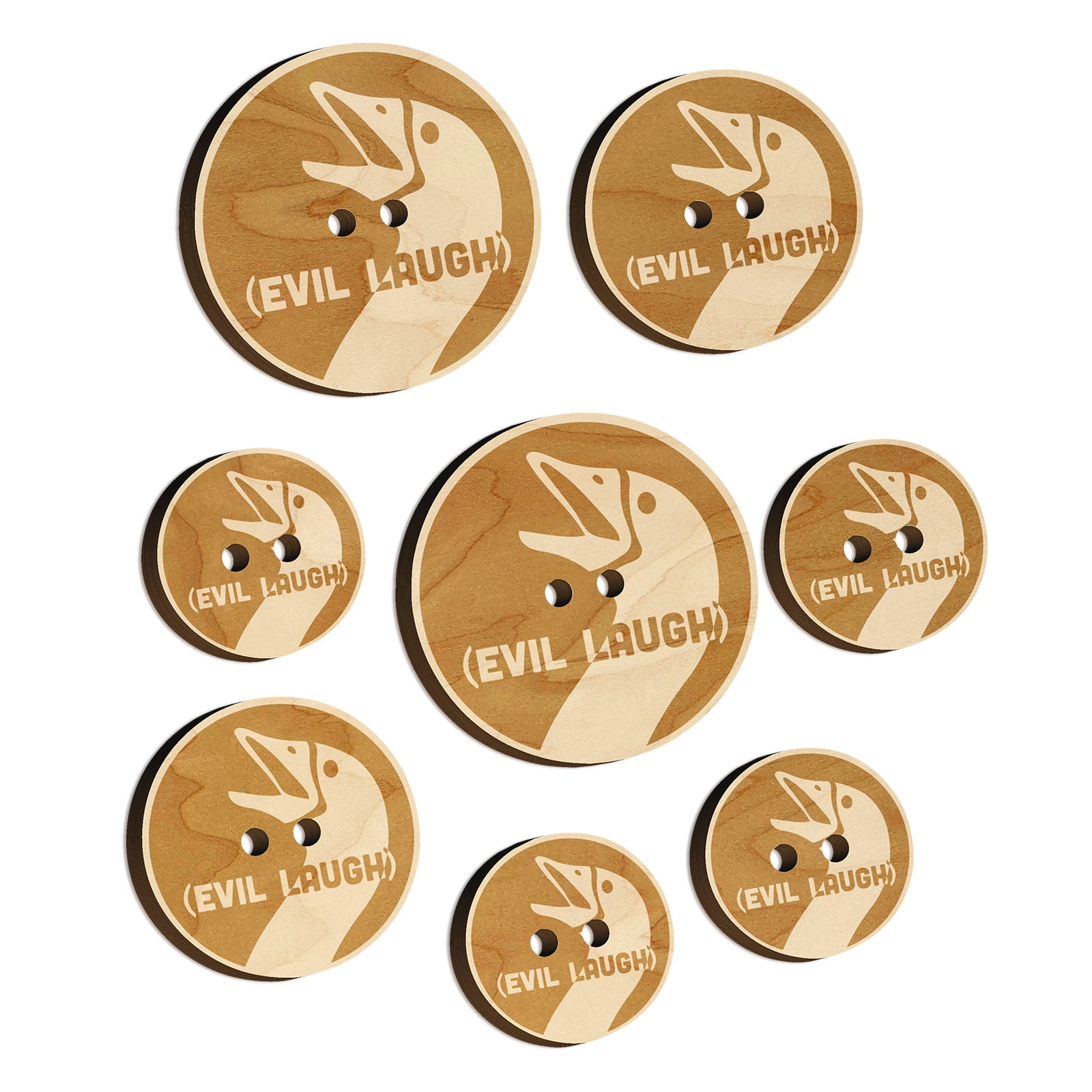 Goose Evil Laugh Wood Buttons for Crochet Knitting Sewing DIY Craft - 1 ...