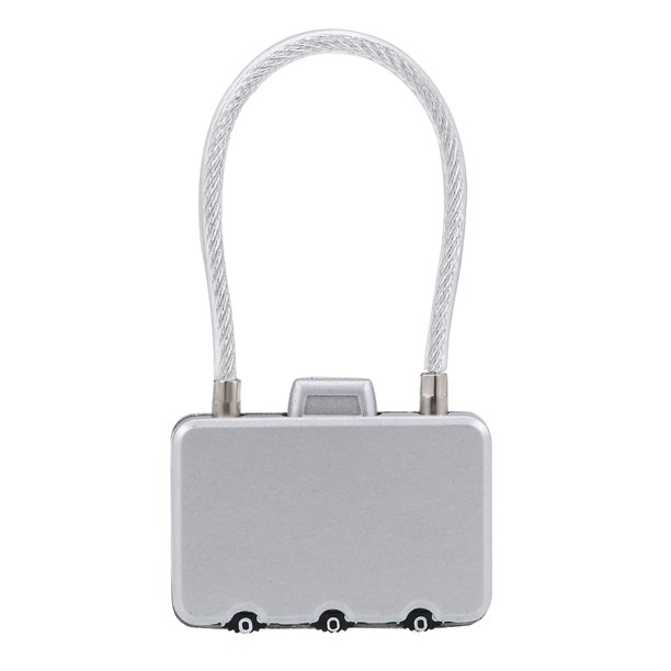 3 Digit Combination Padlock, 3mm Wire Shackle Luggage Code Lock, Silver ...