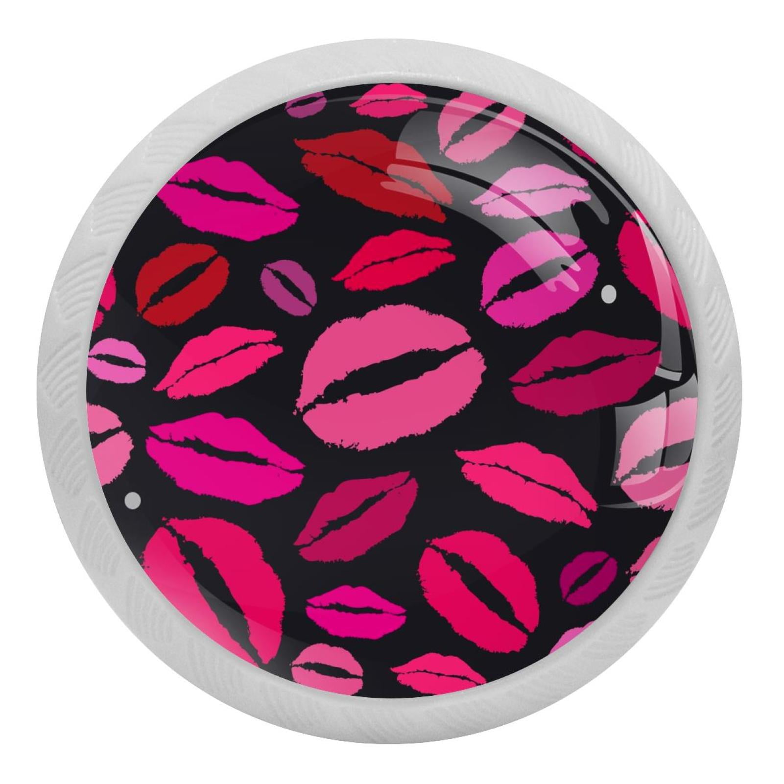 4PCS Round Lips Cabinet Fluorescence Knob Glowing in the Dark Furniture ...