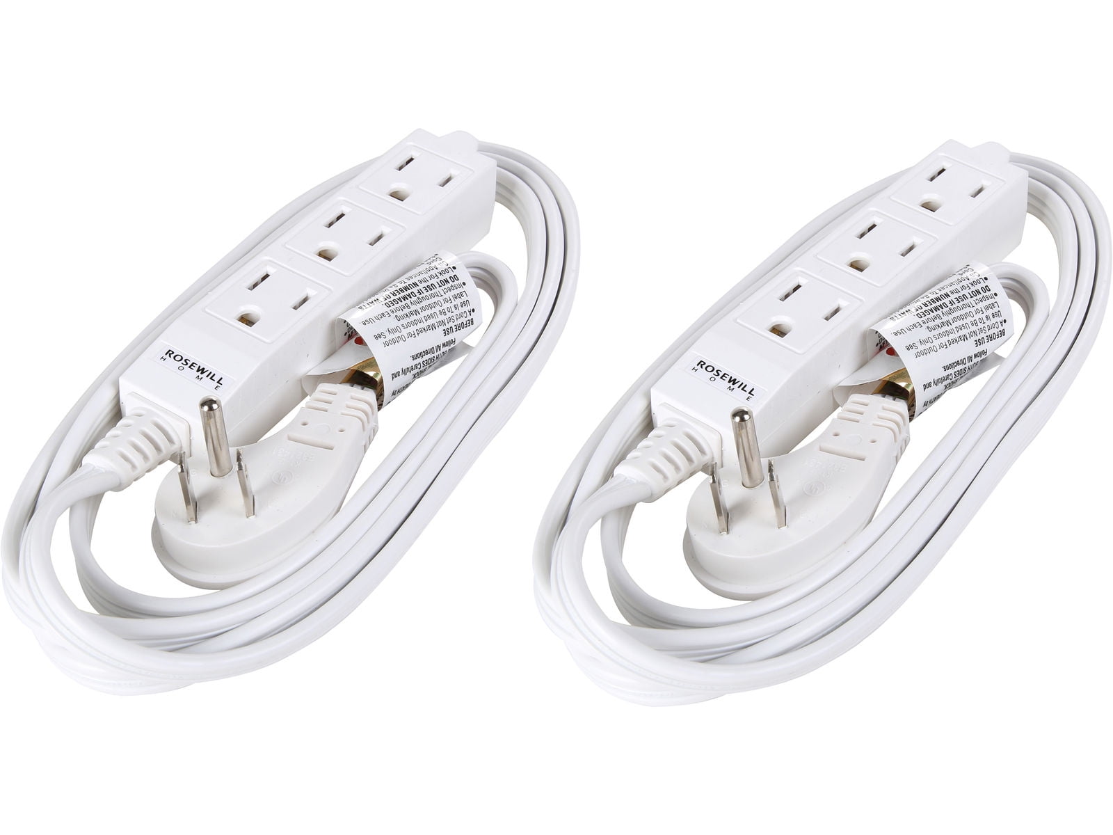 Rosewill 3-Outlet Power Strip with 6-Foot Cord and Flat Plug, UL Listed ...