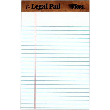 Tops Legal Pad Jr. Narrow Rule 5"X8" 50 Sheets 12/Pkg-White, Perforated ...