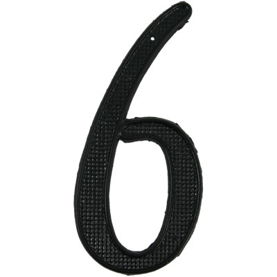 Traditional House Number, #6, 4 Inches, Matte Black by Stone Harbor ...