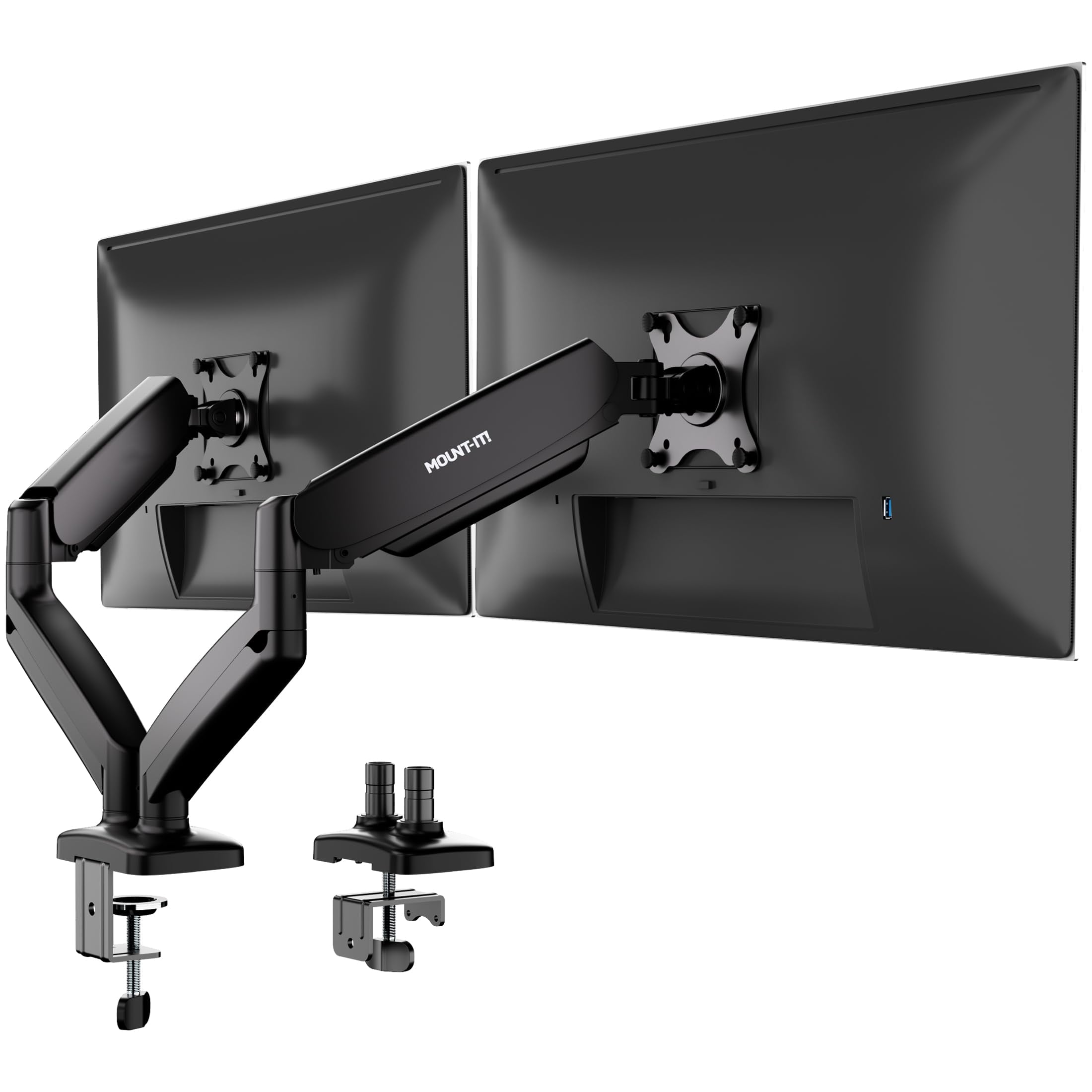 Mount-It! Dual Monitor Desk Mount â€“ Full Motion Gas Spring Arms, Fits ...