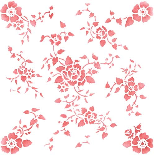 Floral Rose Wallpaper Wall Stencil 3391 by Designer Stencils - Walmart.com