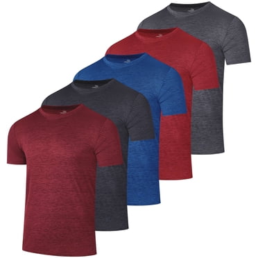 Real Essentials 5 Pack: Men’s Dry-Fit Moisture Wicking Active Athletic ...