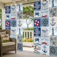 Summer Nautical Outdoor Curtains for Patio, Blue Anchor Lighthouse Crab ...