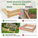 Patiojoy 3-Tier Raised Garden Bed Wooden Elevated Planter Box with Open ...