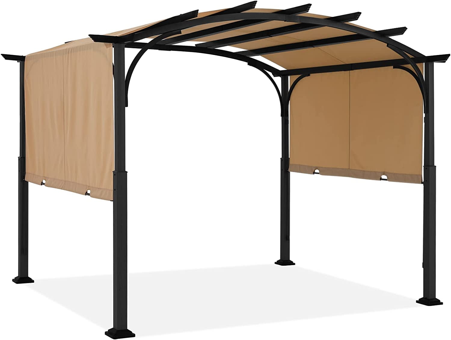 ABCCANOPY 10'x12' Arched Pergola Patio Gazebo, Retractable Sun Shade ...