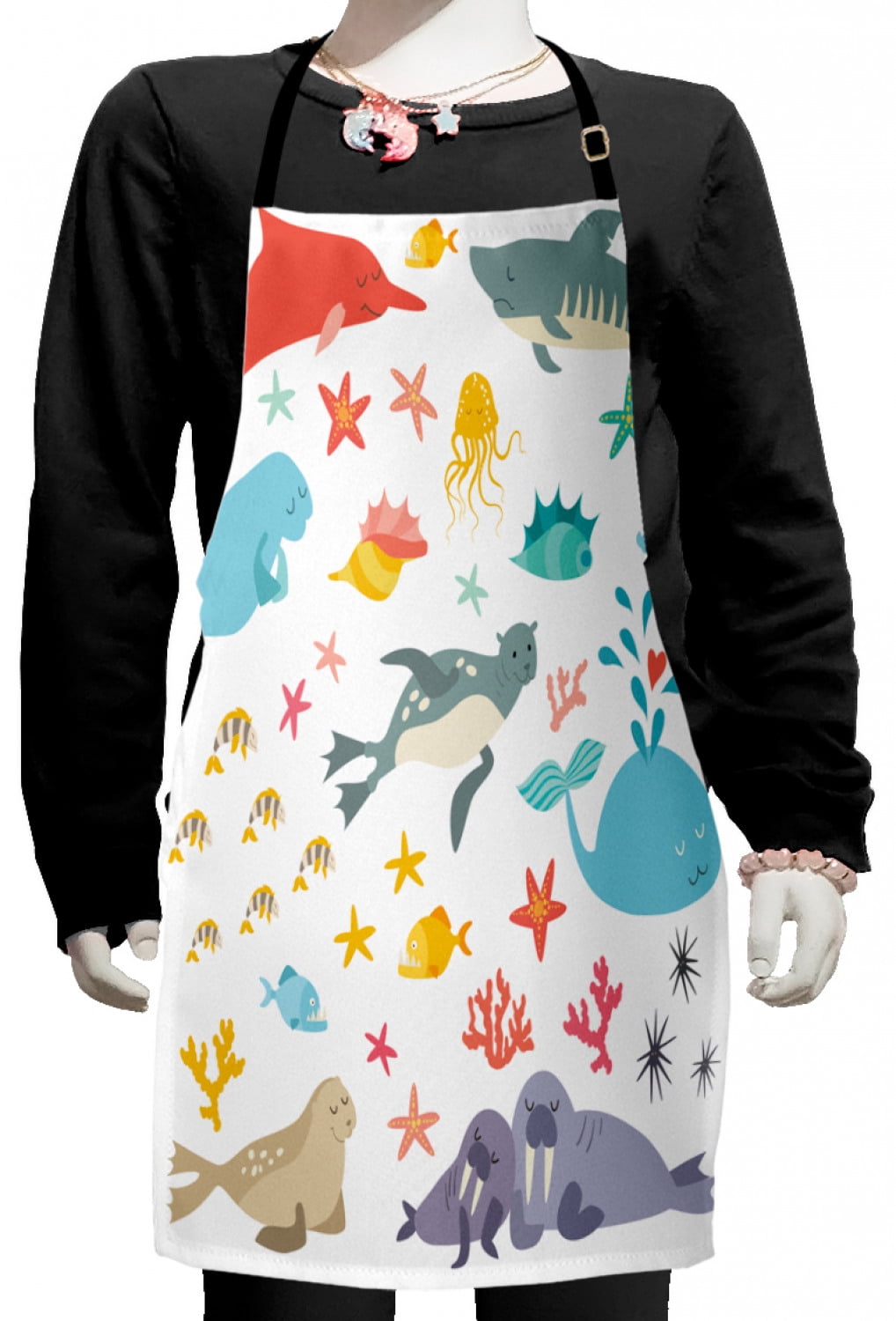 Ocean Kids Apron, Whale Squid Sea Lion Shark Jellyfish Clownfish ...