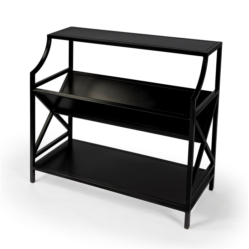 Beaumont Lane Black Modern Library Bookcase - Walmart.com