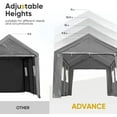 ADVANCE OUTDOOR 12x20 ft Heavy Duty Carport with Roll-up Ventilated ...