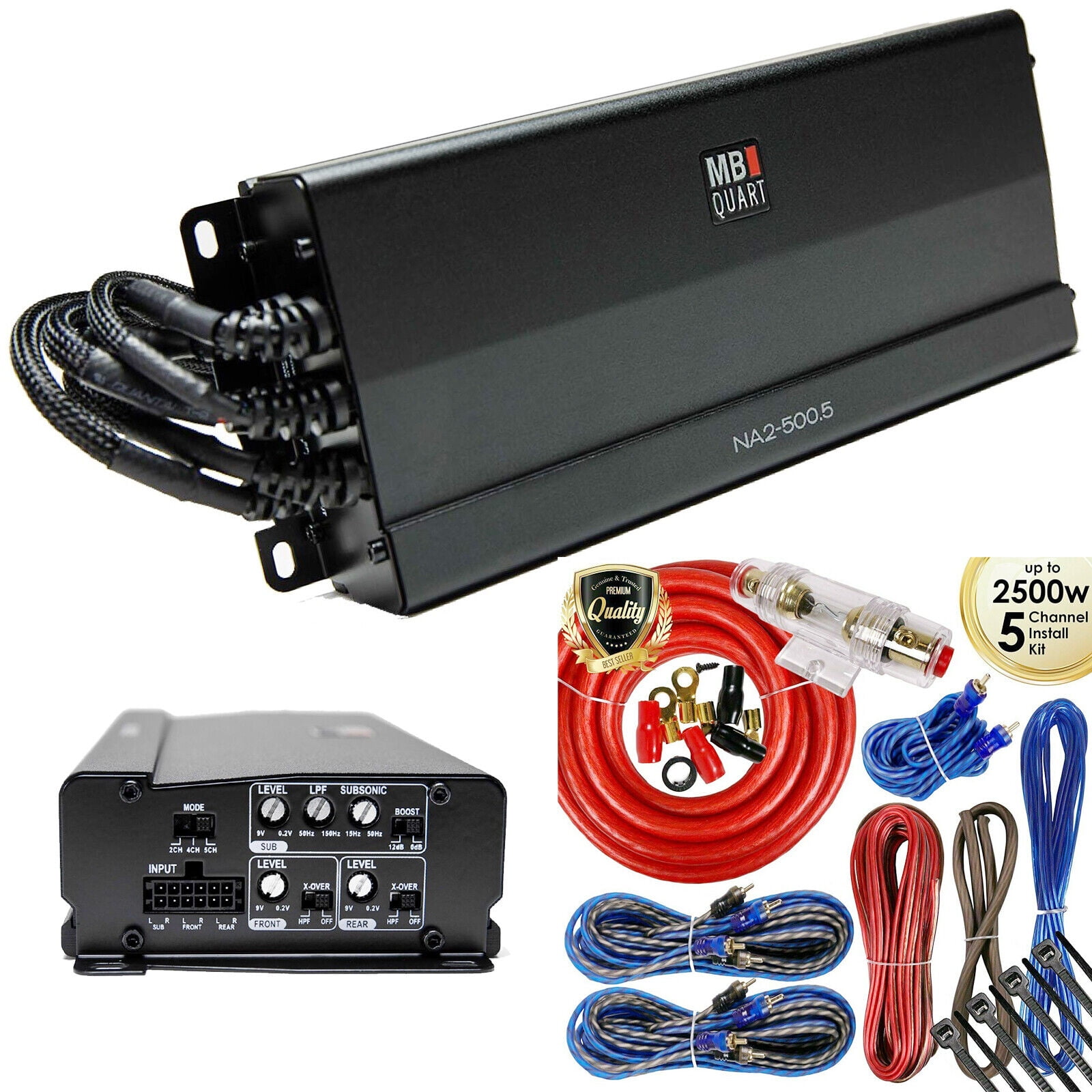 MB Quart NA2-500.5 500W NA2 Series Class-D 5-Channel 2-Ohm Amplifier ...